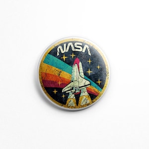 NASA Logo V01 Vintage 2.25" Button Pin; Nasa Patch, Space Shuttle ...