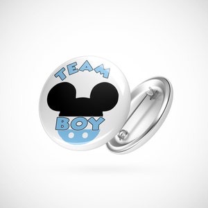 Team Girl Team Boy Gender Reveal Button Pin Set; FREE SHIPPING, Gender ...
