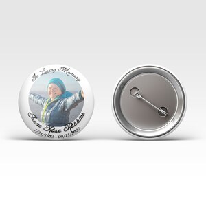 In Loving Memory Funeral Photo Buttons - 1.25" or 2.25" Pinback Buttons ...