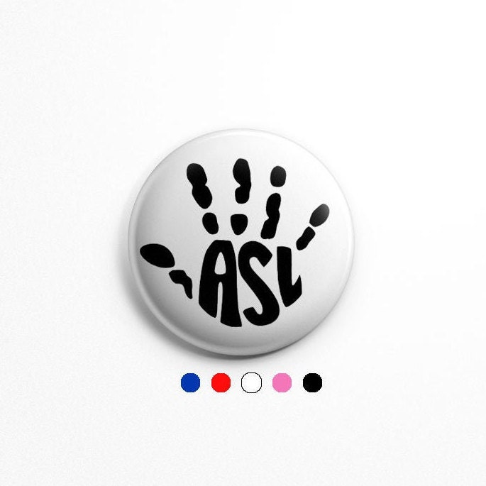 ASL Awareness Button Pin American Sign Language Pin Deaf | Etsy