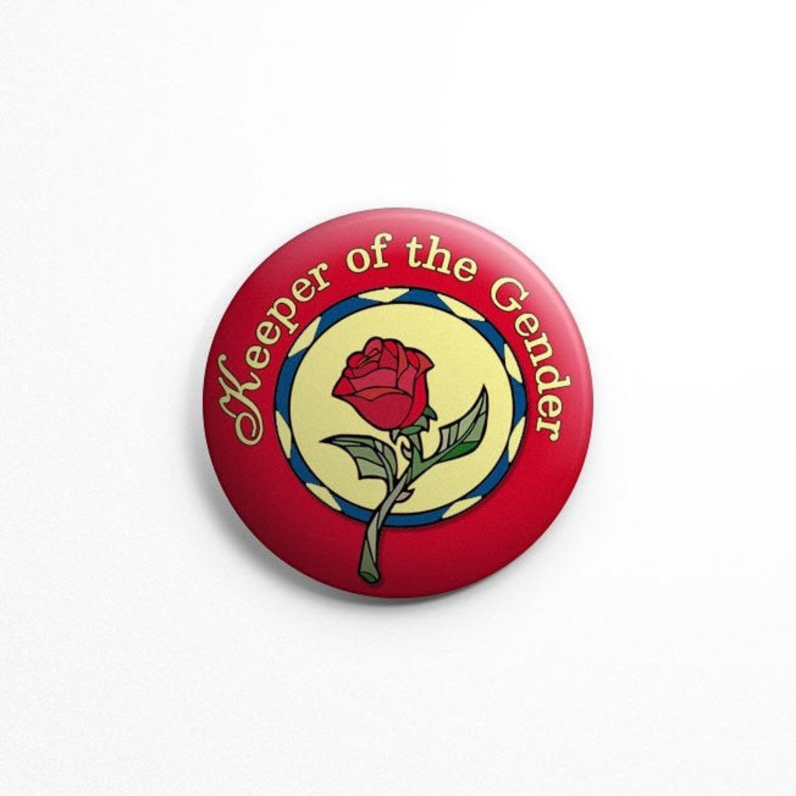 Keeper of the Gender Button Pin; Gender Reveal Pin; Baby Shower; RED ...