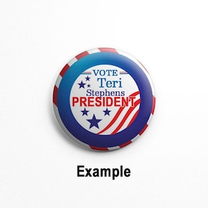 Personalized Vote Buttons 1.25" or 2.25" Pinback Buttons; Customized ...