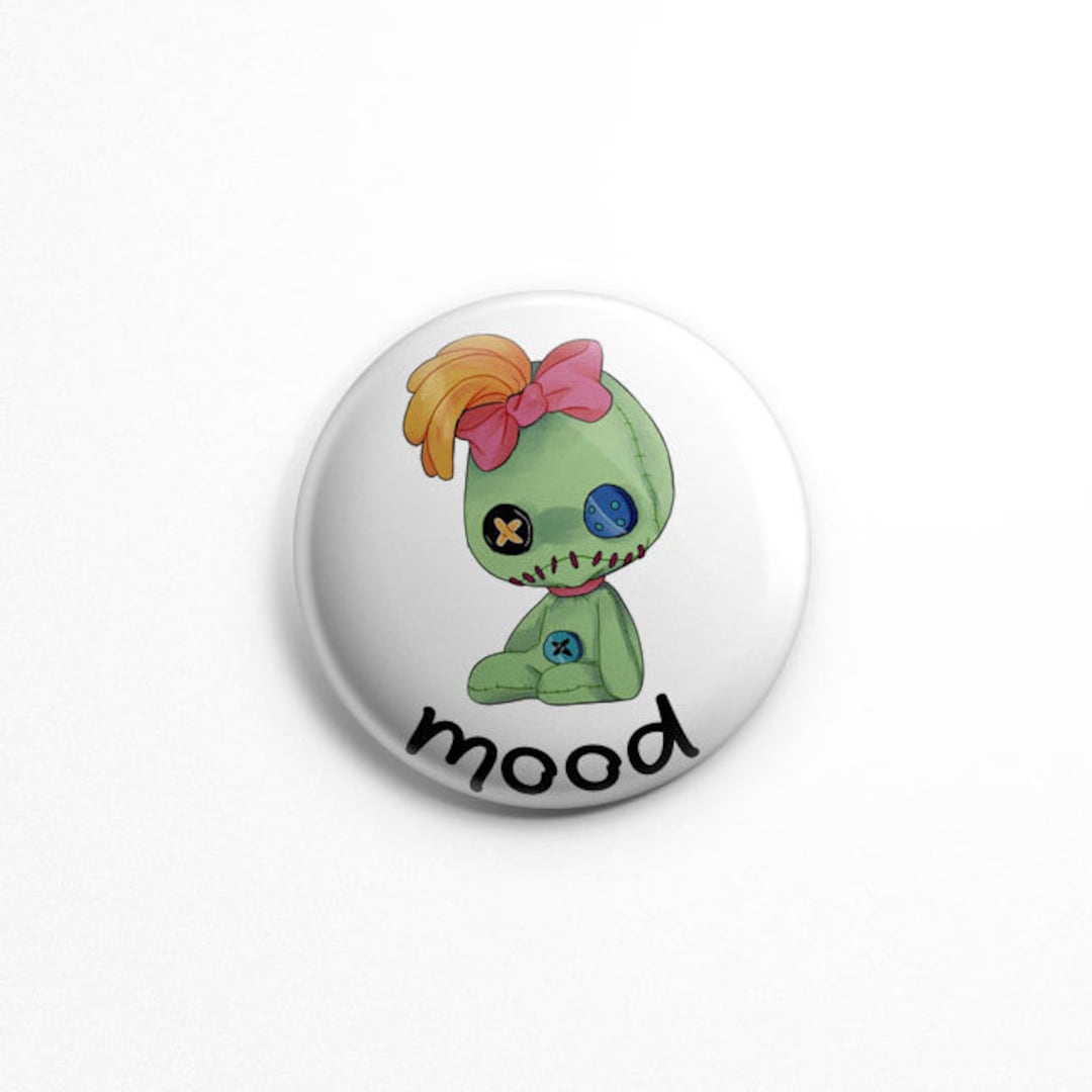 Scrump Pinback Button Pin – Mood, Current Mood, Stitch, Stitch Doll ...