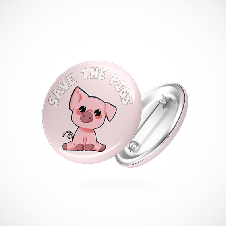Vegan Button Pin Set; Cute Vegan Pinback Buttons; Kawaii, Save the ...