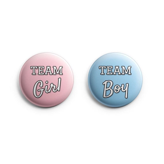 Team Boy Team Girl Gender Reveal Button Pin Set FREE | Etsy