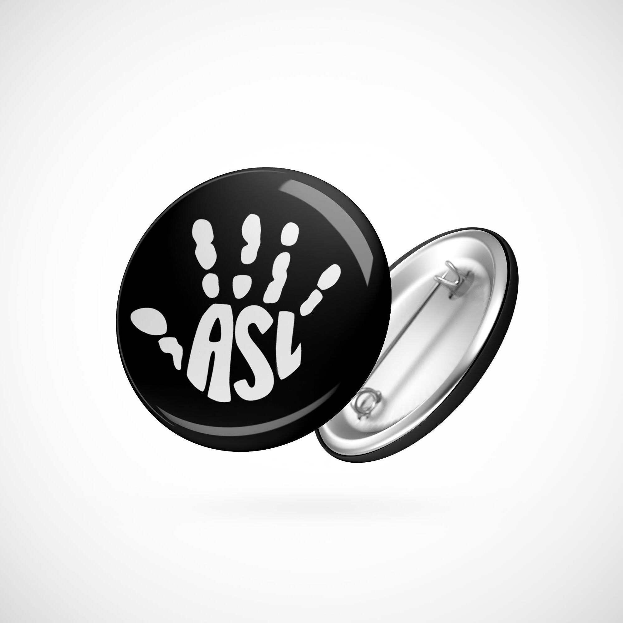 ASL Awareness Button Pin American Sign Language Pin Deaf | Etsy