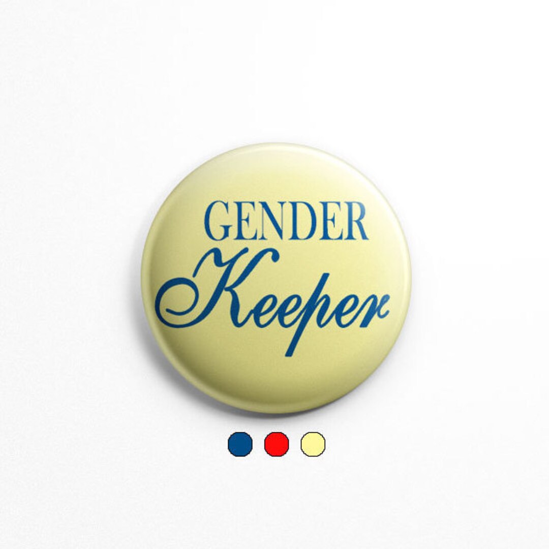 Gender Keeper Button Pin; Gender Reveal Pin; Baby Shower; (team Beauty ...