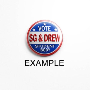 VOTE; Custom Campaign Buttons - 1.25" or 2.25" Pinback Buttons ...