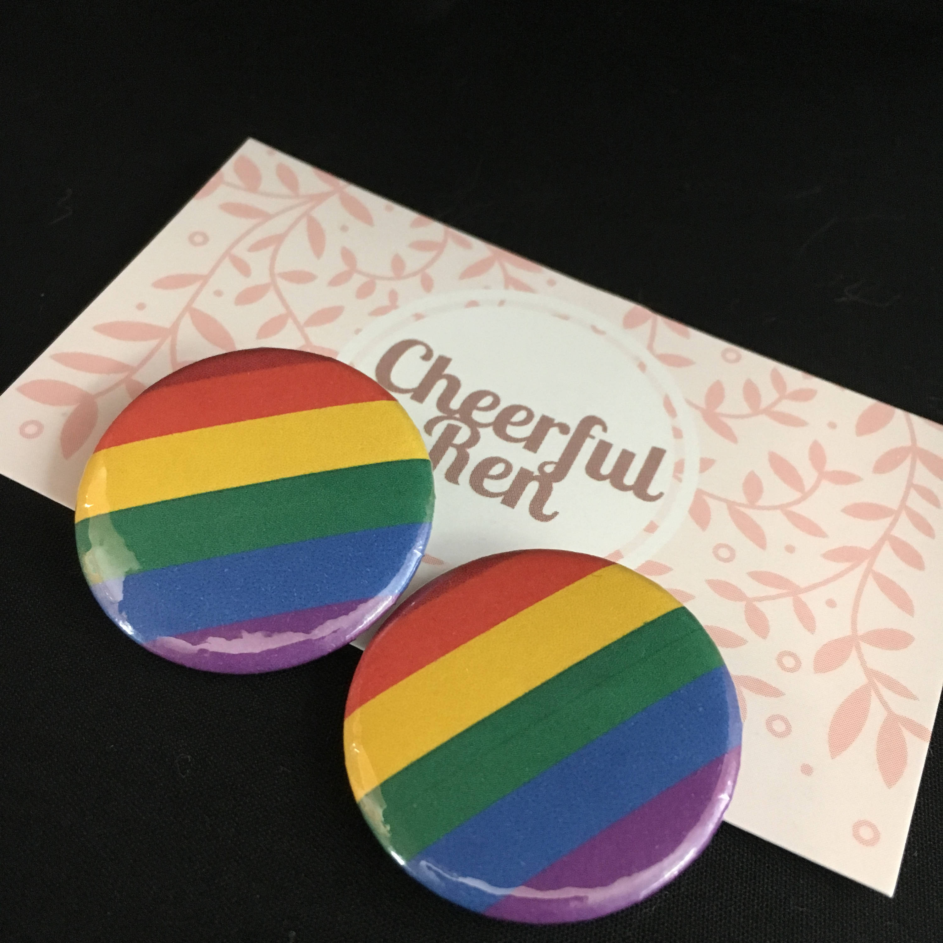 LGBTQ, Gay Flag Button Pin, Rainbow Flag Button Pin; GAY Support ...