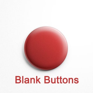 Blank Button Pins - Blank Face Buttons in RED, FREE SHIPPING, Pinback ...