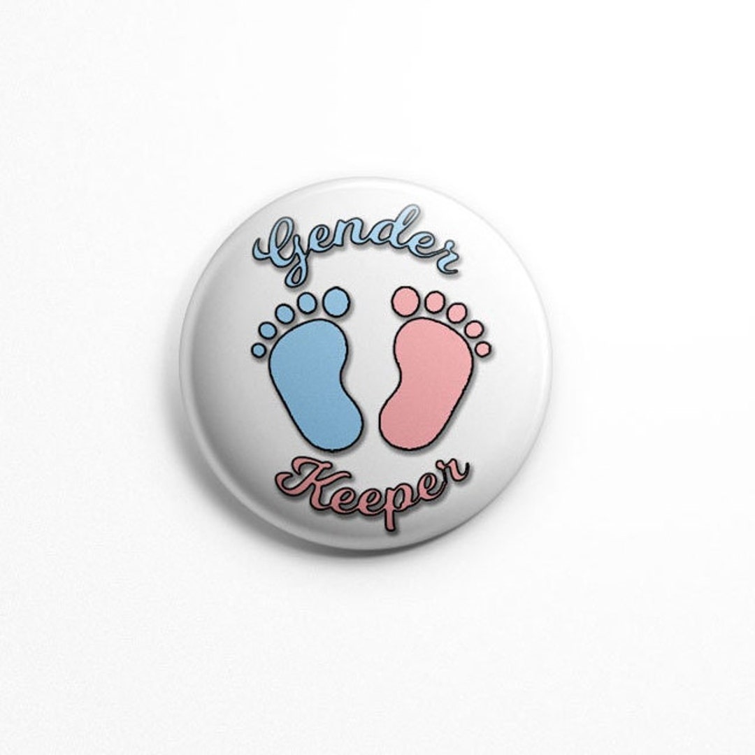 Gender Keeper Button Pin; Gender Reveal Pin; Baby Shower; Baby ...