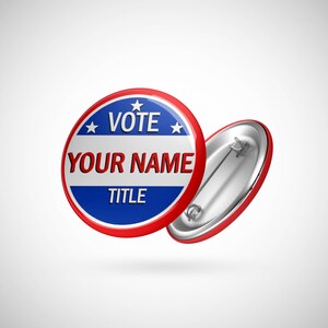 VOTE; Custom Campaign Buttons - 1.25" or 2.25" Pinback Buttons ...
