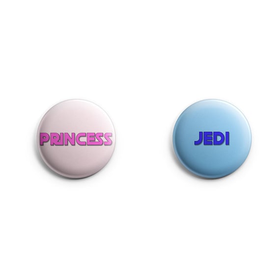 Princess Jedi Gender Reveal Button Pin Set FREE SHIPPING | Etsy
