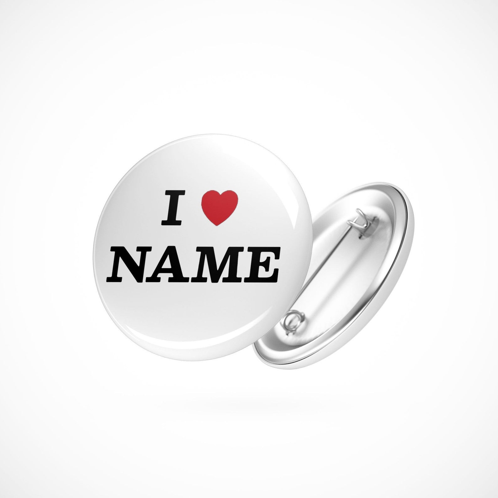 Personalize I Heart Buttons, I Love your Text Here 1.25 or 2.25 Pinback ...