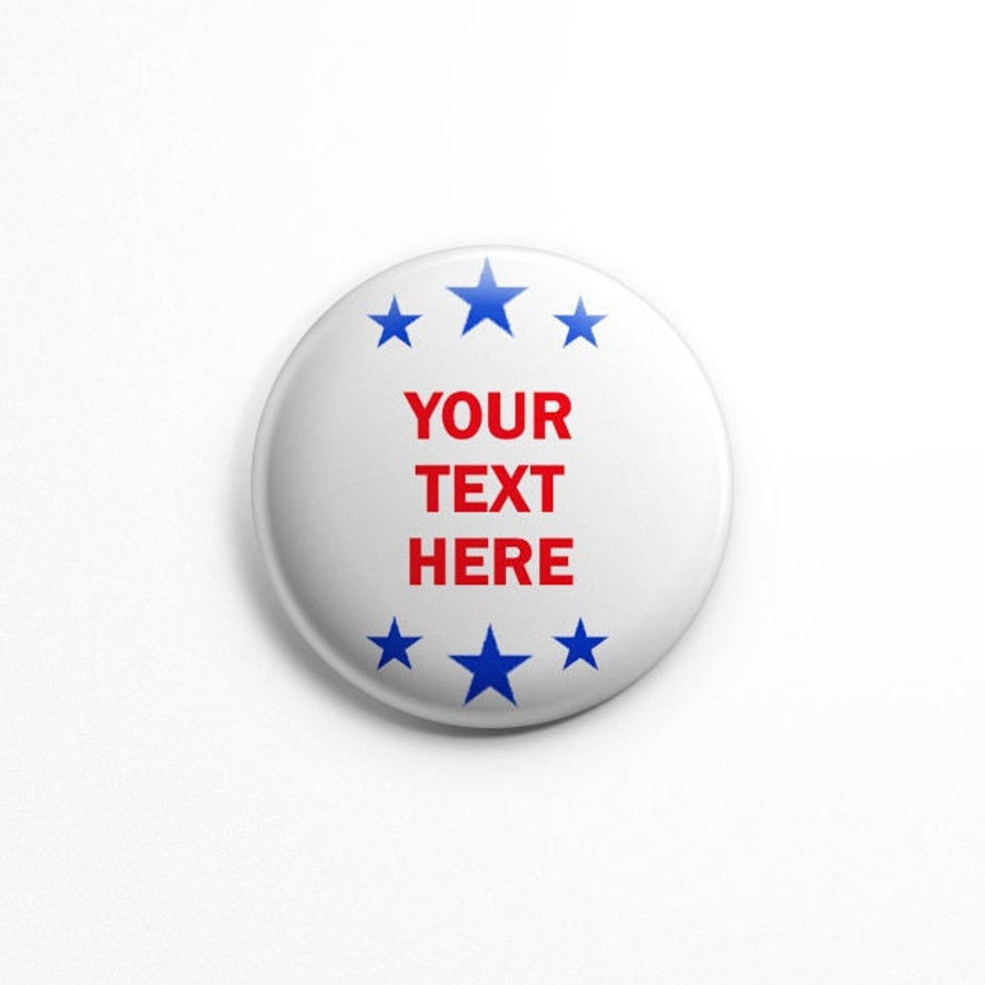 Custom Election Buttons - Blue Stars Pinback Buttons; VOTE ...