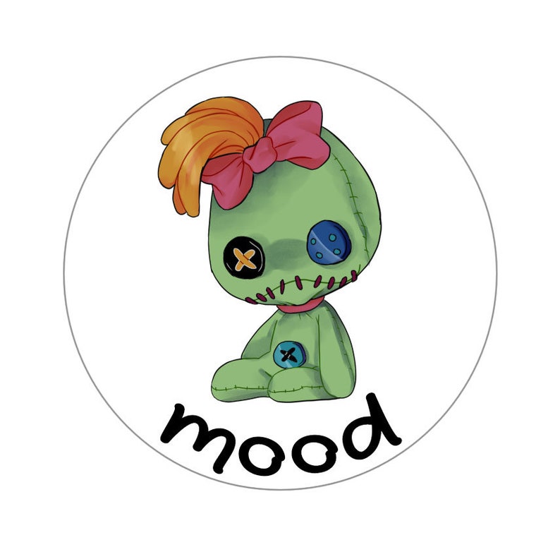 Scrump Pinback Button Pin – Mood, Current Mood, Stitch, Stitch Doll ...