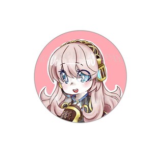 Vocaloid Megurine Luka Anime Pinback Button; Vocaloid Pin; Vocaloid Pin ...