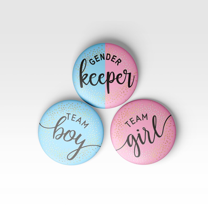 Team Girl Team Boy Gender Reveal Button Pin Set FREE - Etsy