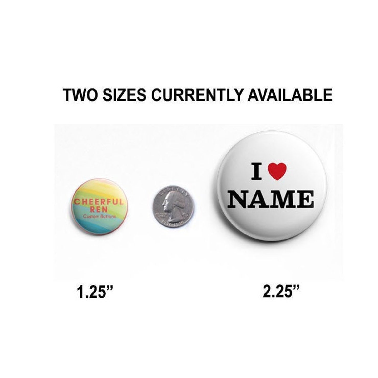 Personalize I Heart Buttons, I Love your Text Here 1.25 or 2.25 Pinback ...