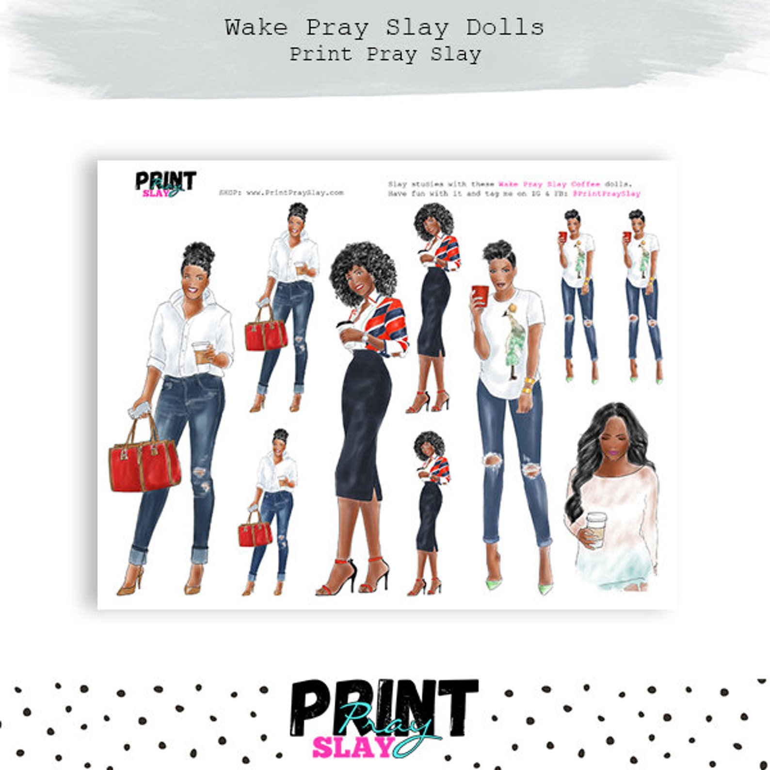 Coffee Dolls Wake Pray Slay Dolls Bible Journaling Printables - Etsy