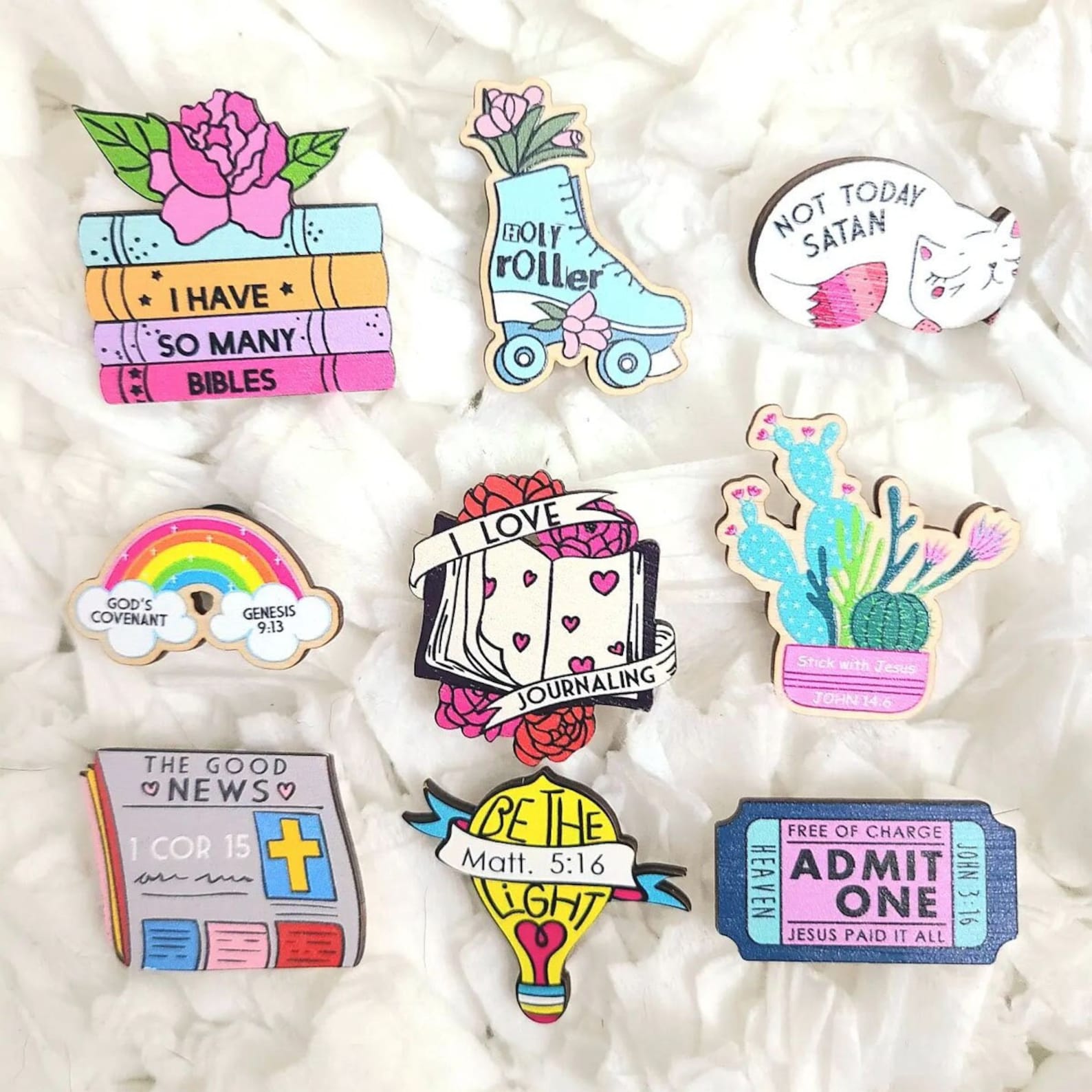 Good Newspaper Faith Wooden Pin Buttons Christian Pins - Etsy