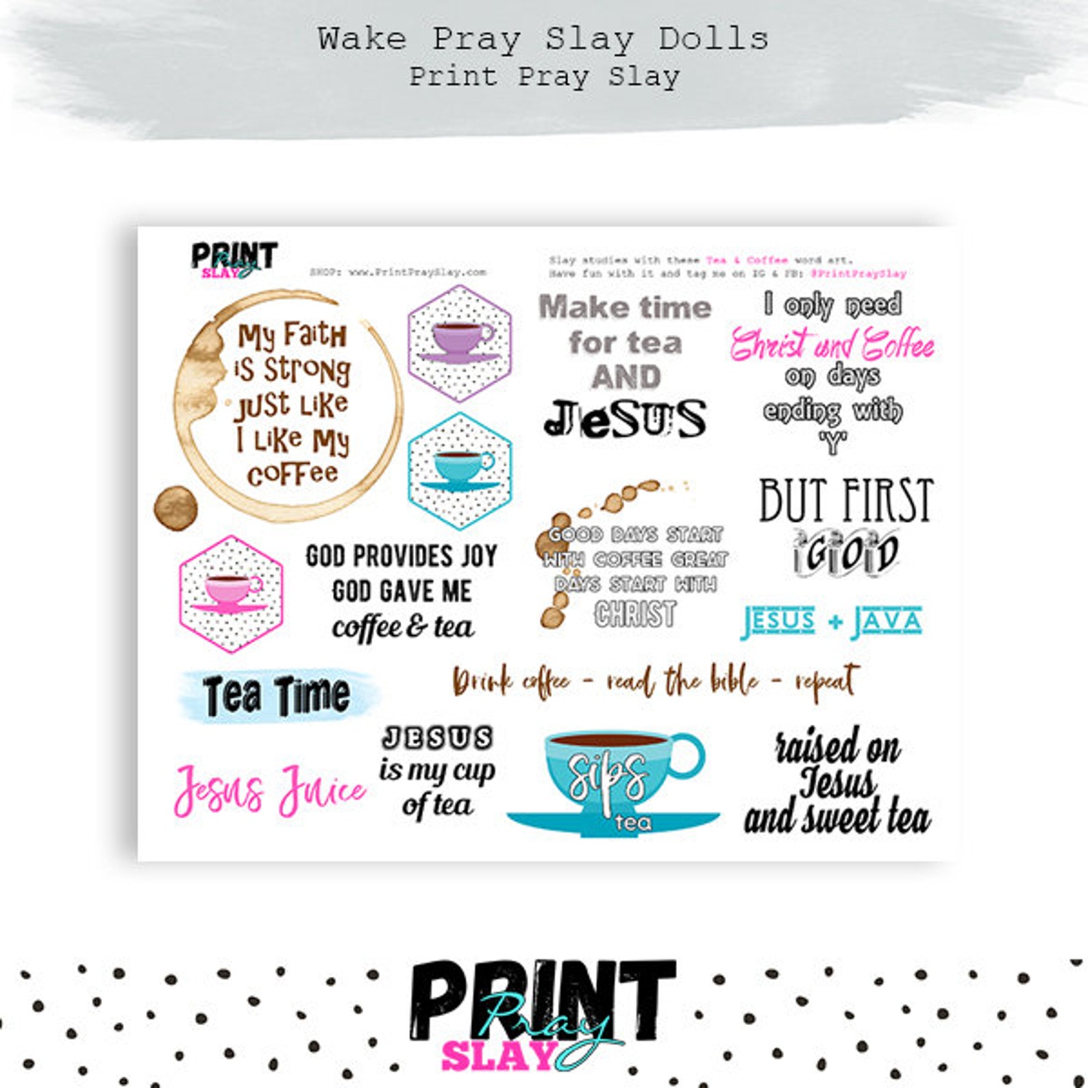 Coffee Dolls Wake Pray Slay Dolls Bible Journaling Printables - Etsy