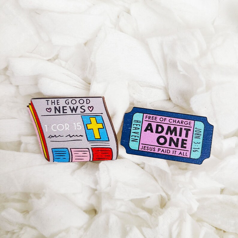 Good Newspaper Faith Wooden Pin Buttons - Christian Pins - Etsy