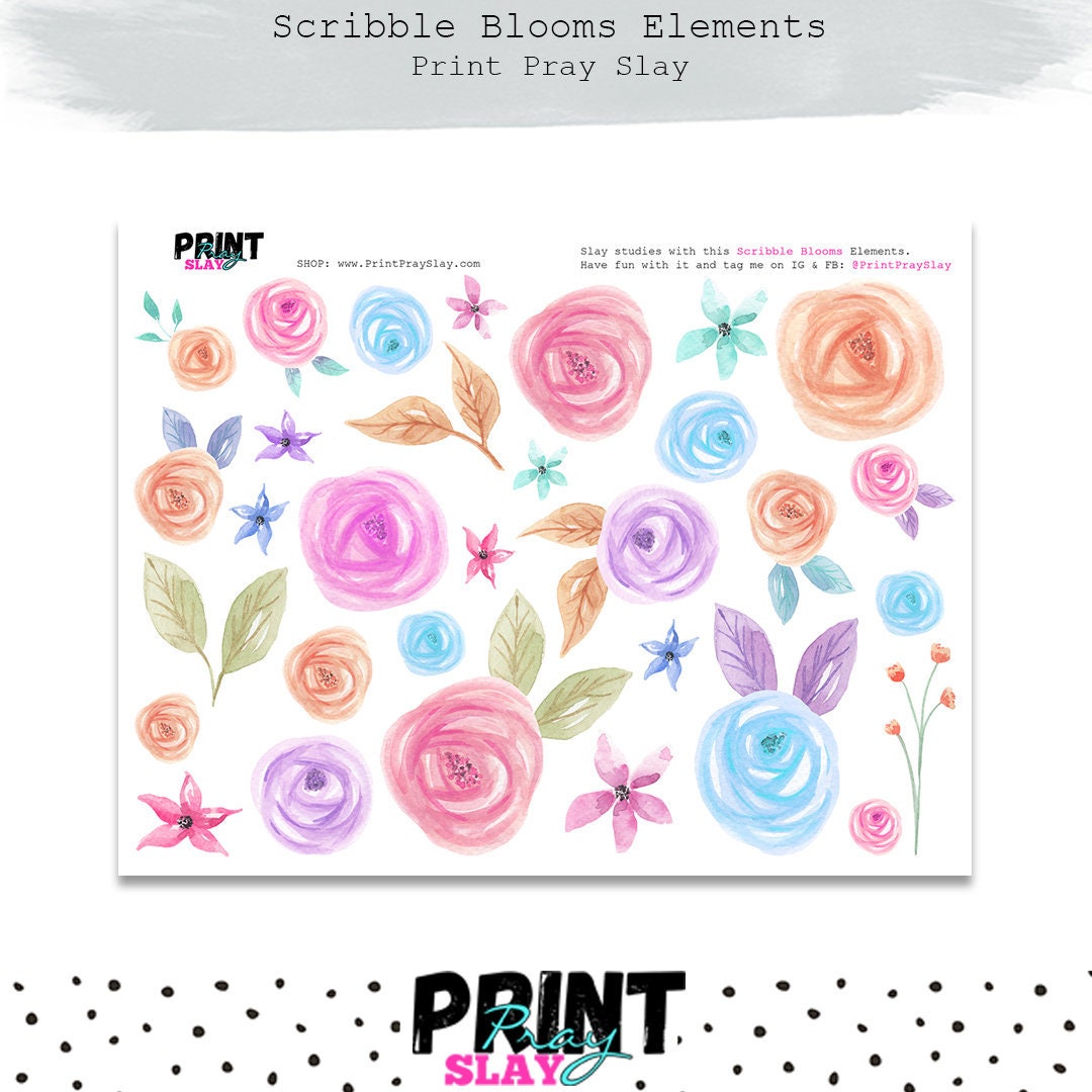 Scribble Blooms Bible Journaling Printable Summer Printables Faith Planner - Etsy