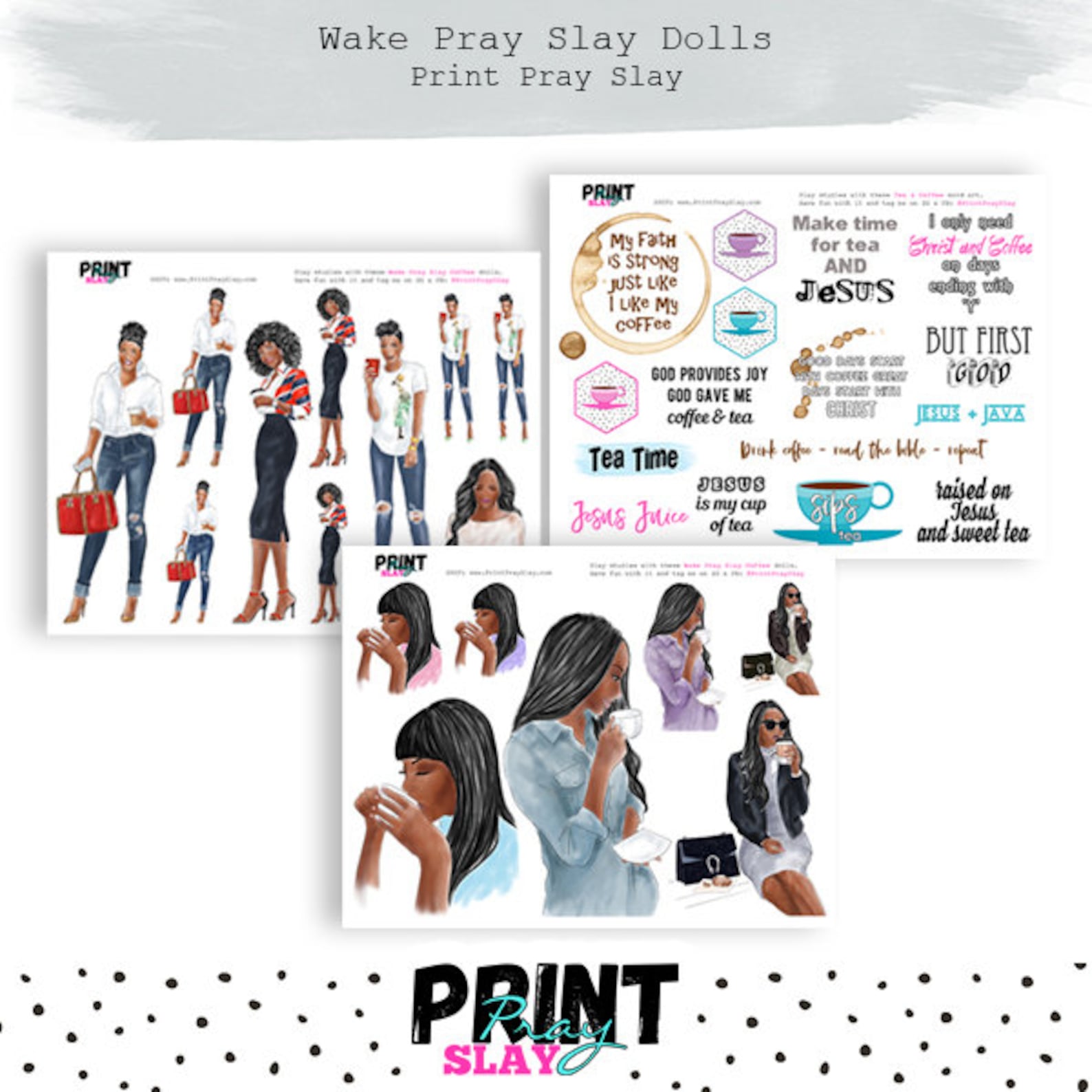 Coffee Dolls Wake Pray Slay Dolls Bible Journaling Printables - Etsy