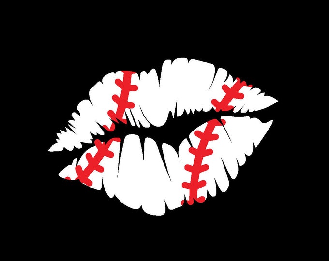 Distressed Baseball Lips SVG, Grunge Kiss Baseball Stitches Svg ...