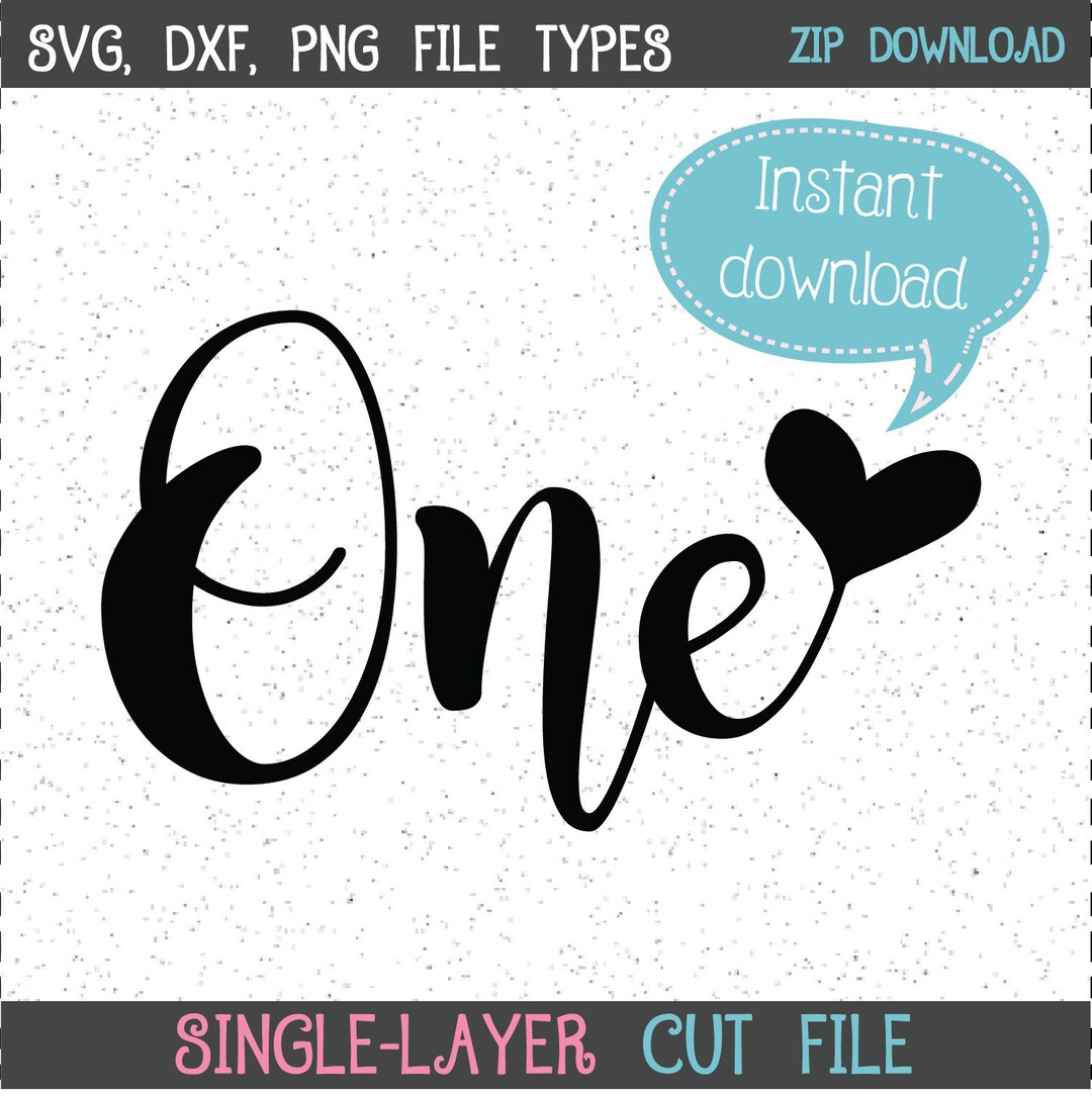 One SVG, Birthday SVG, Svgs, Cricut Cut File, Silhouette File ...