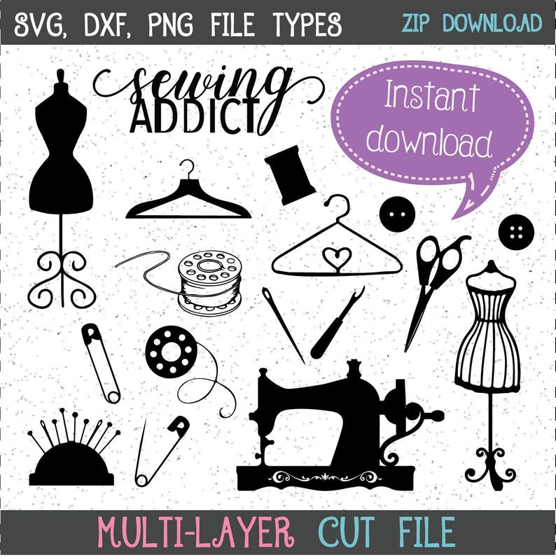 Couture SVG scouage SVG addict de couture silhouettes de - Etsy France