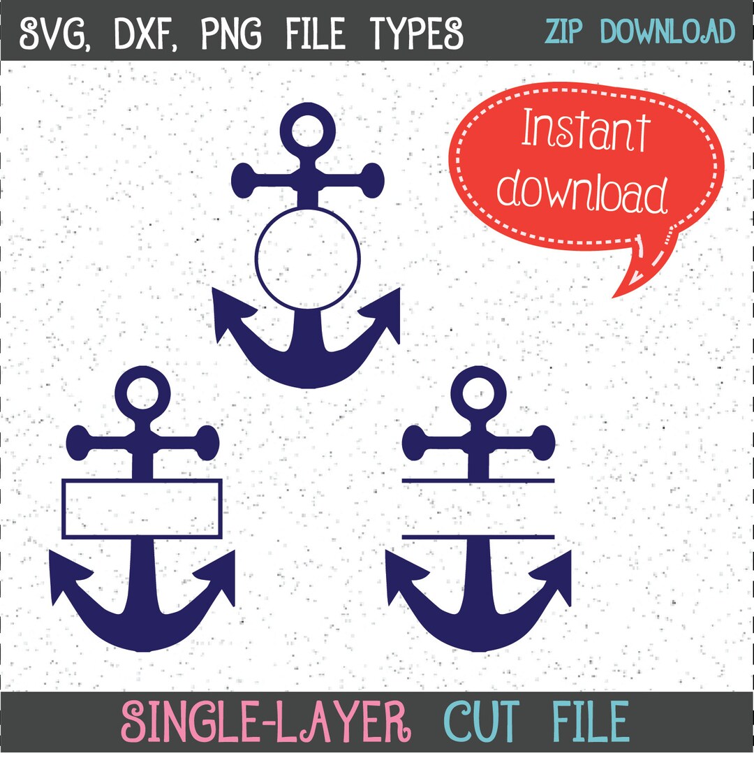 Anchors SVG, Monogram Anchors Svgs, Svgs, Cricut Cut File, Silhouette ...