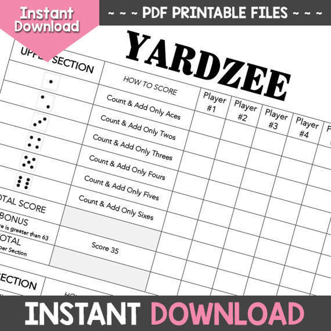 Yardzee Game SVG Bundle (digital Download) - Etsy