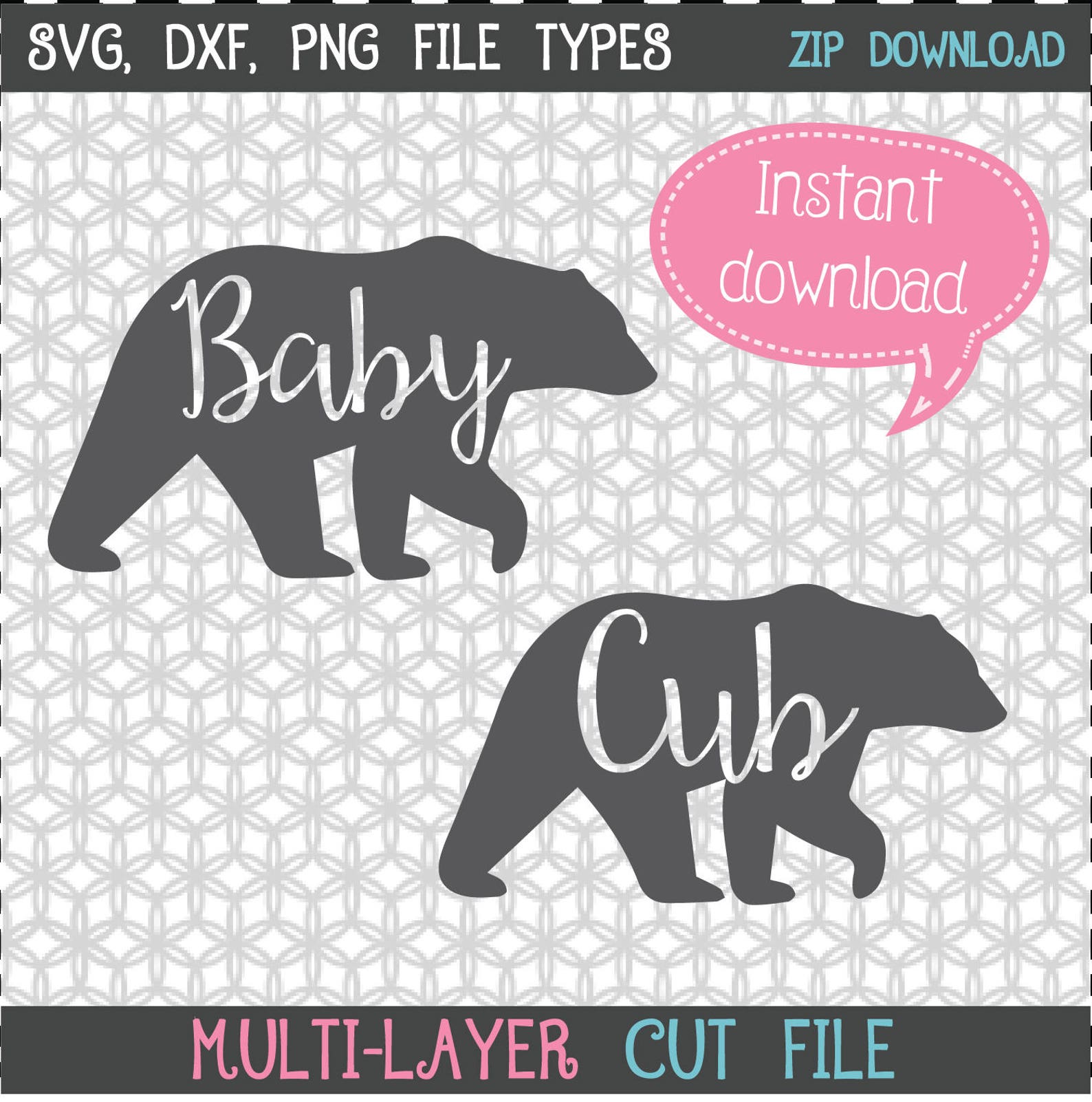 Baby Bear SVG Bear Cub SVG Cricut Cut File Silhouette File - Etsy