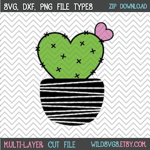 Cactus SVG, Cactus Clipart, Succulent Clipart, Valentine's SVG, Cacti ...