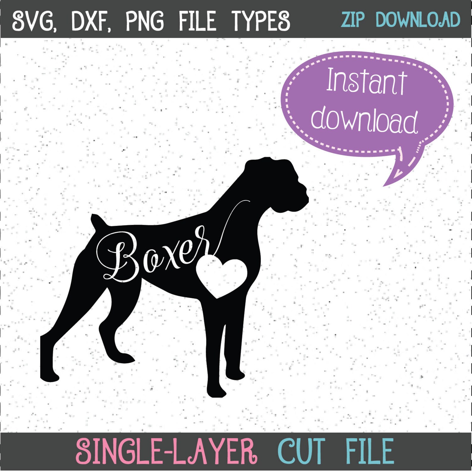 Boxer Dog SVG and PNG Files, Cricut and Silhouette (digital Download ...