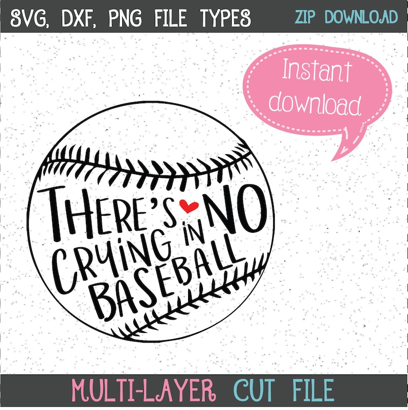 Theres No Crying In Baseball Svg Baseball Svgs Cricut Etsy