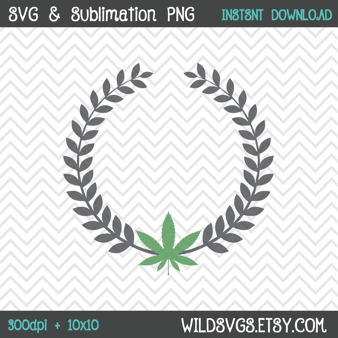 Hemp Leaf Wreath SVG Digital Design - Etsy