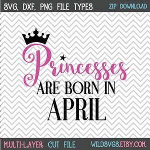 Princesses Are Born in SVG, Princesses SVG, Princess Birthday Svg, SVG ...