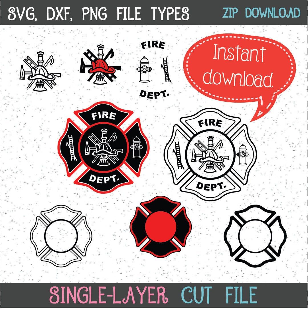 Fire Department Badges SVG and PNG Files (digital Download) - Etsy