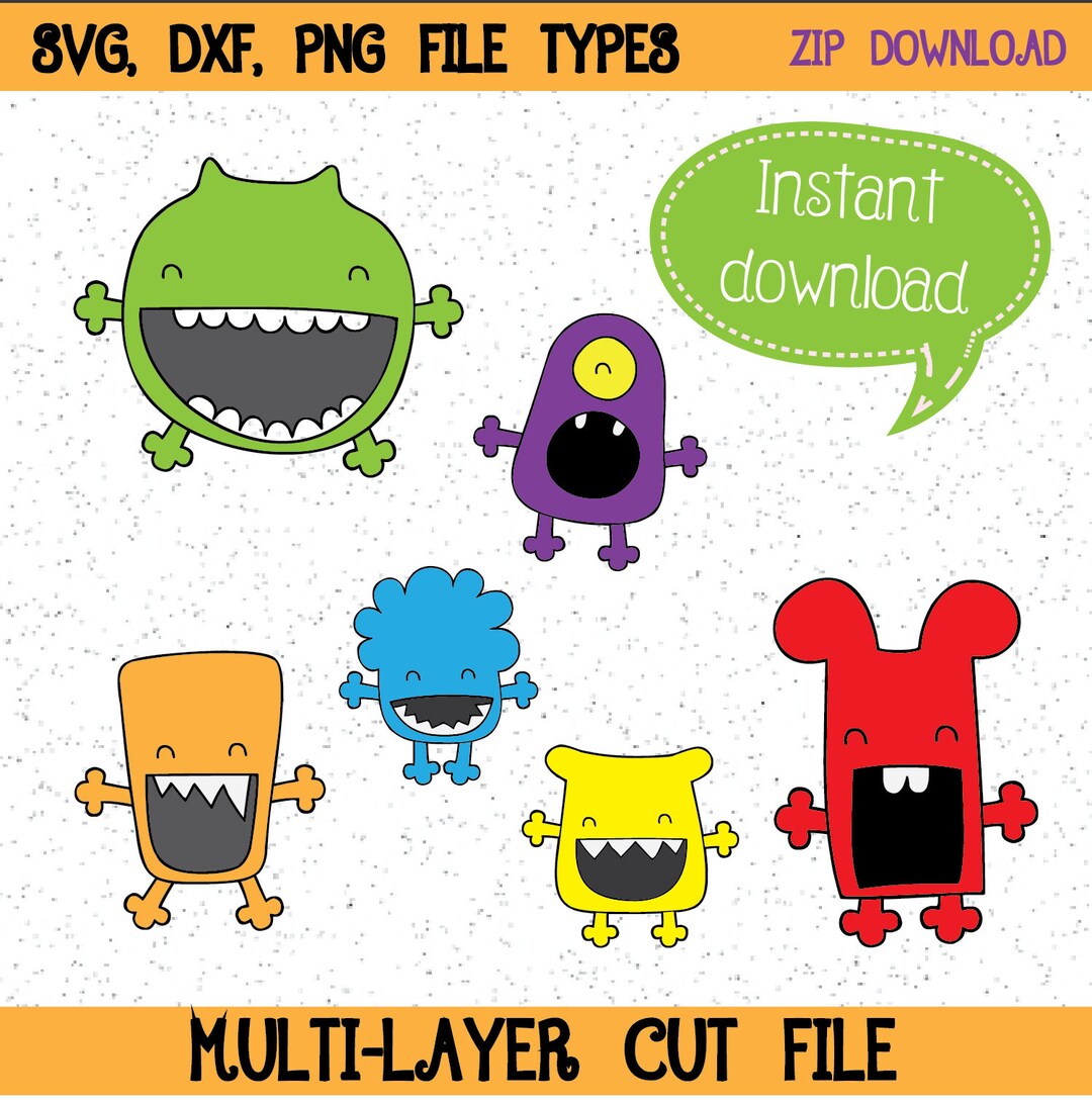 Monster Clipart / Svgs, Cute Monster Clipart, Halloween Clipart ...