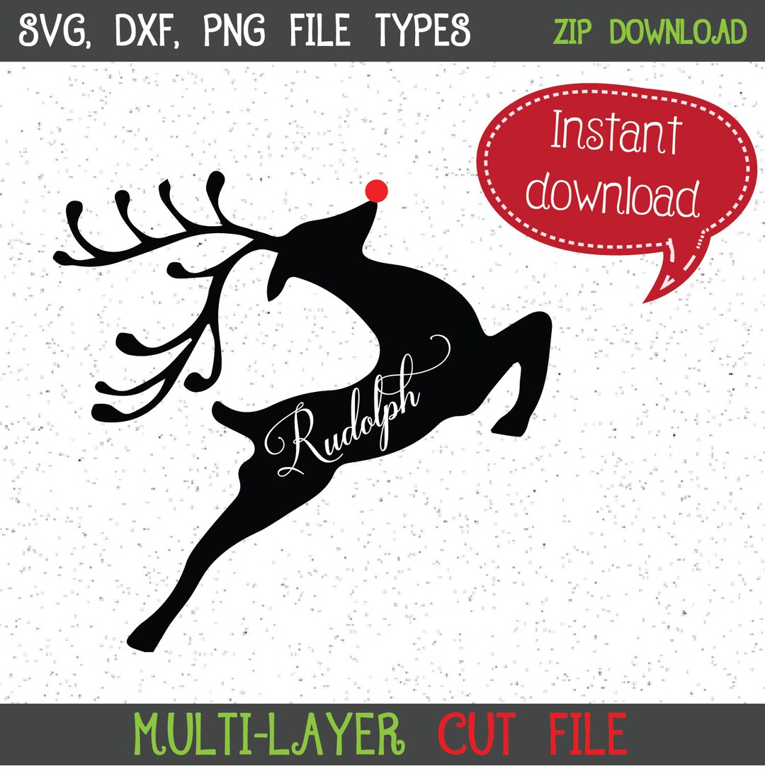 Rudolph Svgs, Reindeer SVG, Christmas SVG, Merry Christmas Svgs ...