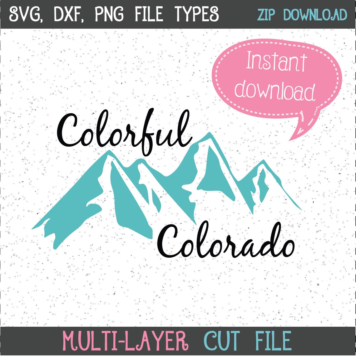 Colorful Colorado Mountains SVG and PNG, Colorado Cut File (digital ...