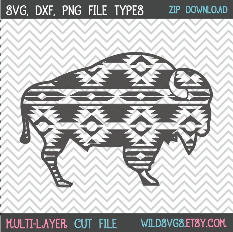 Aztec Buffalo SVG, Tribal Buffalo Clipart (digital Download) - Etsy