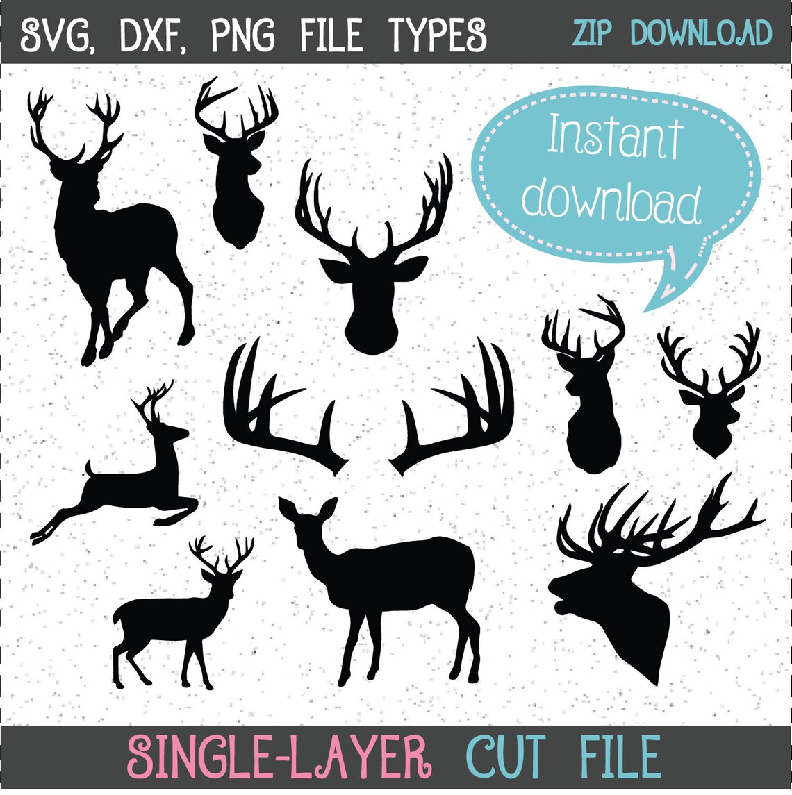 Deer SVG Buck SVG Buck Silhouettes Deer Silhouettes | Etsy