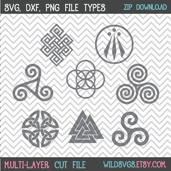Celtic Symbol Svgs Awen Svg Valknut Svg Eternity Knot Svg - Etsy