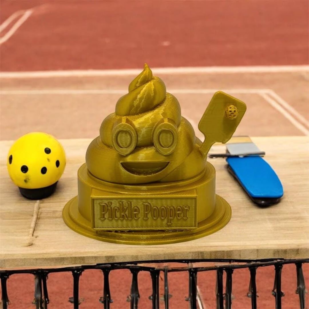 Pickleball Trophy Poop Emoji, Fun Award | the Pickle Pooper - Etsy