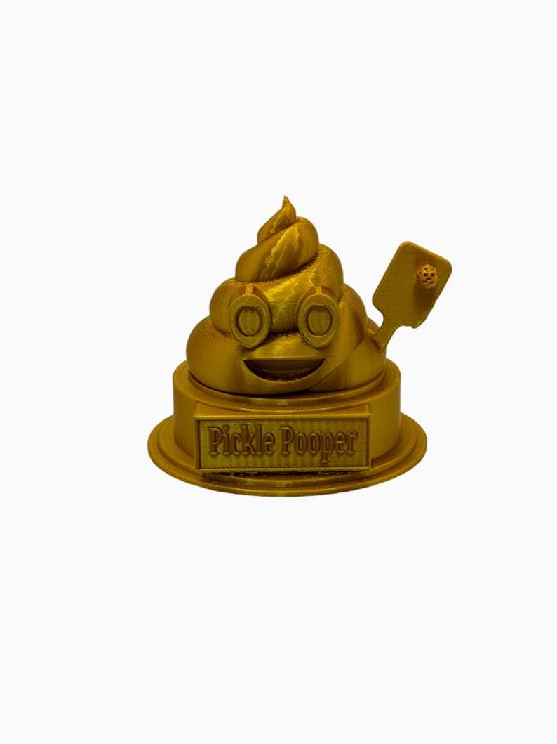 Pickleball Trophy Poop Emoji, Fun Award | the Pickle Pooper - Etsy