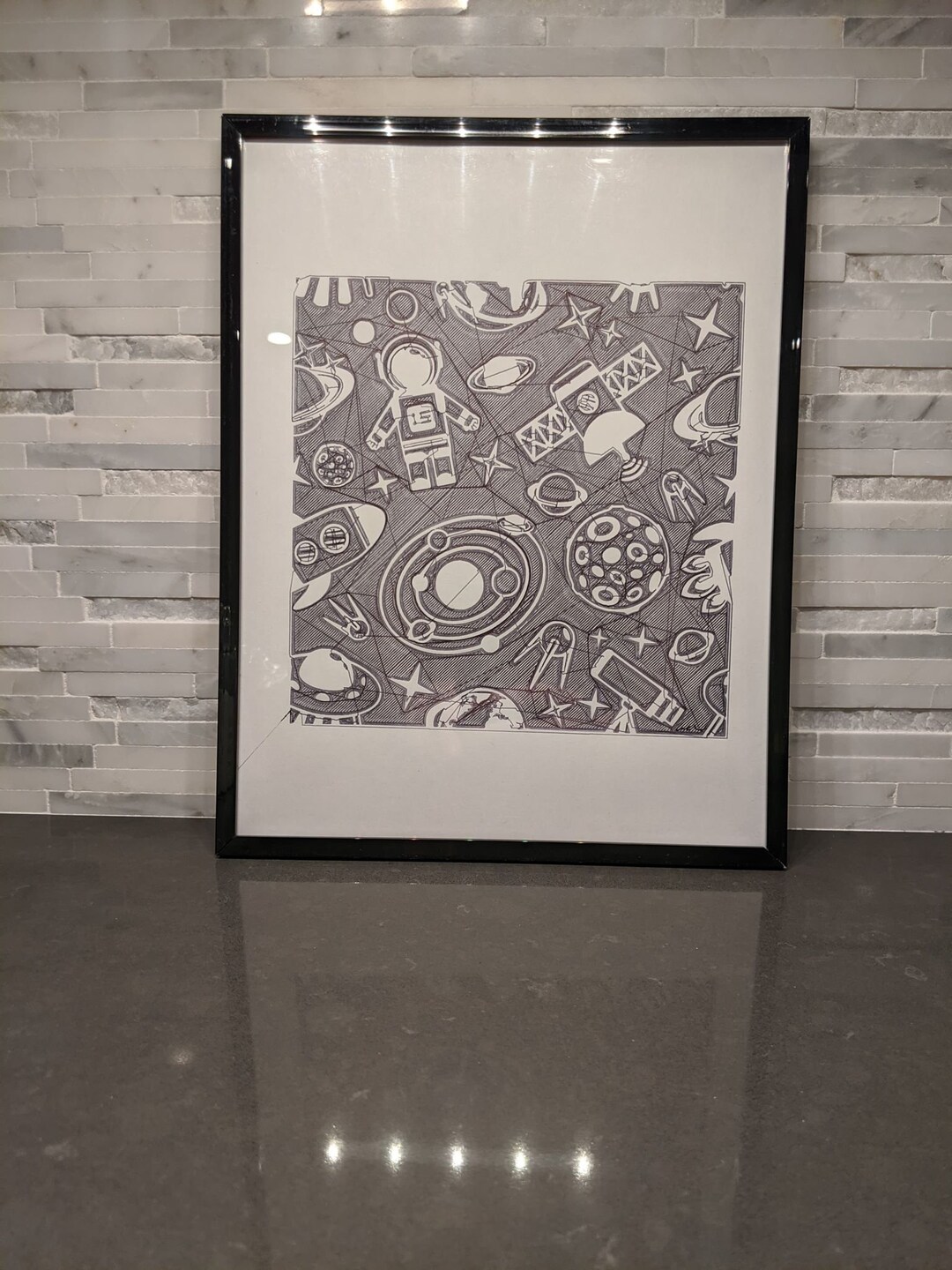 Kids Space Room || Single One Line Pen Drawing - Etsy